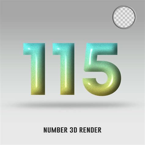 Premium Psd 3d Render Number 115 Yellow Tosca Gradient Color