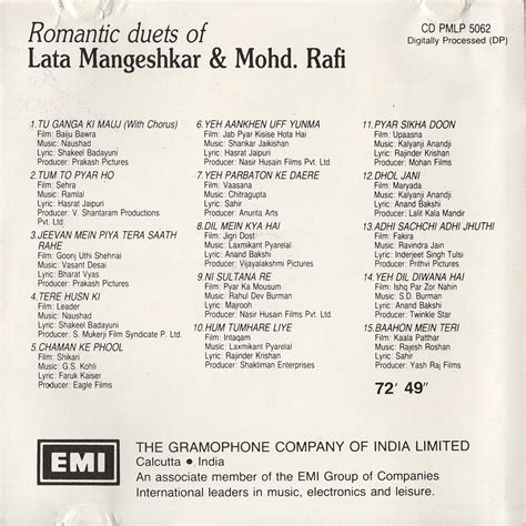 Romantic Duets Of Lata Mangeshkar And Mohammed Rafi2 Isaishop