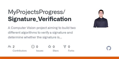Github Myprojectsprogresssignatureverification A Computer Vision