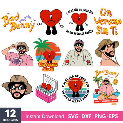 Bad Bunny Svg Bundle Instant Download Bundle For Cricut S Inspire