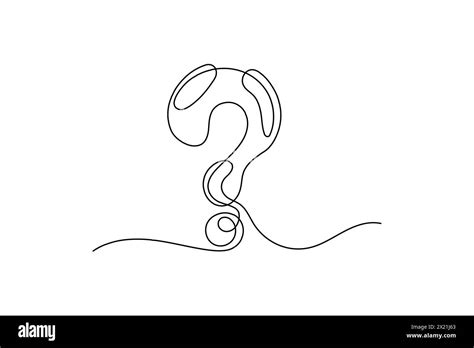 Question Mark Continuous Line One Line Drawing Isolated On White