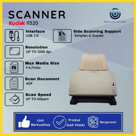 Jual Scanner Folio Kodak I1320 Plus Scanner Dengan Kecepatan Hingga 60