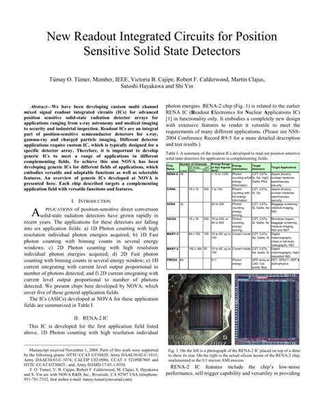 Pdf New Readout Integrated Circuits For Position Sensitive Solid State Detectors