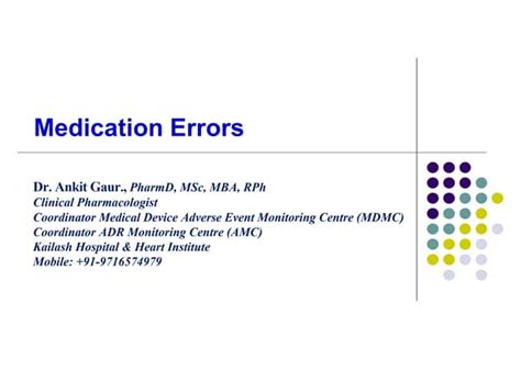 Medication Errors Ppt Pptx First Aid Injuries