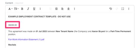 Contract Template Variables Intellihr Support Portal