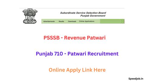 Psssb Admit Card 2023 710 Revenue Patwari Admit Card