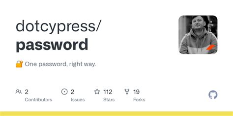 GitHub Dotcypress Password One Password Right Way