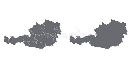 Simple Map Of Austria Vector Drawing Isolated Outline Stock Vector