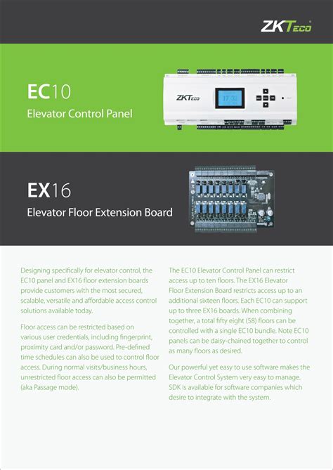 Zkteco Ec10 Elevator Control Panel Security System Asia