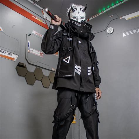 Handcrafted Cyberpunk Oni Mask Limited Stock Available Cyber Techwear®