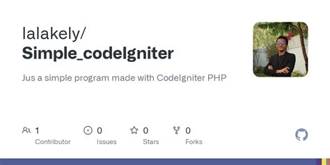 Github Lalakelysimplecodeigniter Jus A Simple Program Made With Codeigniter Php