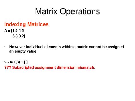 Matlab Training Session 2 Matrix Operations And Relational Operators Ppt Download