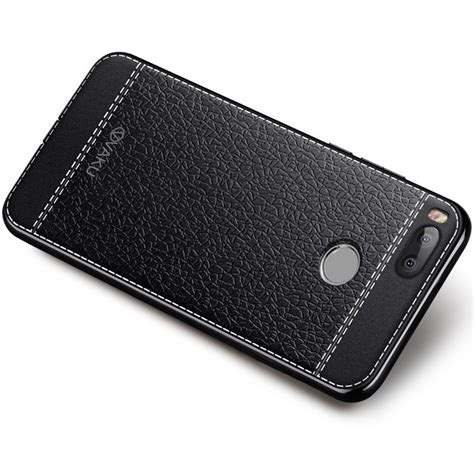 Vaku Xiaomi Mi A1 Leather Stitched Gold Electroplated Soft TPU Back