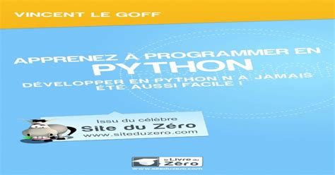 Apprenez à Programmer En Python Site Du Zéro Openclassrooms Pdf
