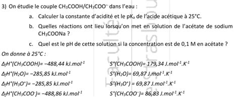 Calculer Le Ph D Un Acide Faible