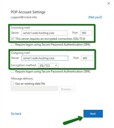 Cpanel Email Account Setup In Outlook 2019 Email Service