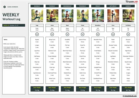 15 Effective Workout Log And Calendar Templates ᐅ Templatelab