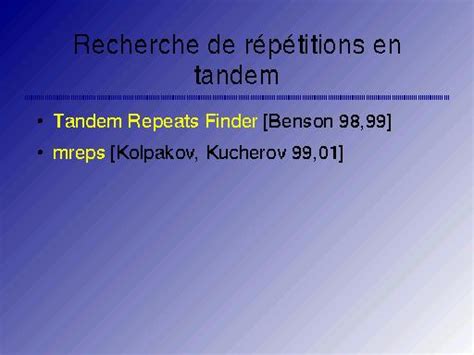 recherche de répétitions en tandem