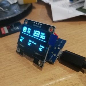USB Programmed Board With Oled Screen For DIY Project Computer Cpu Gpu Temp Framerate Load