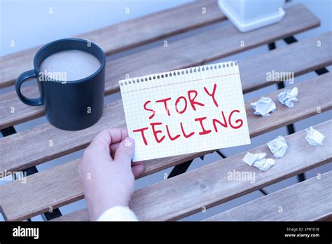 Sign Displaying Story Telling Business Approach Narrative Style Of Uttering Sequence Of Events