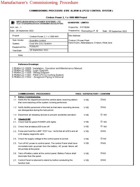 Commissioning Result For Coal Bunker Co2 System 280922 Rev1 Pdf