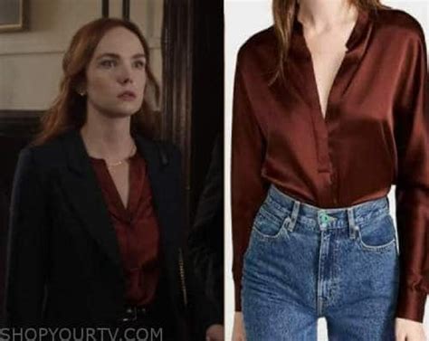 Sullivans Crossing Season 1 Episode 10 Maggies Rust Silk Blouse