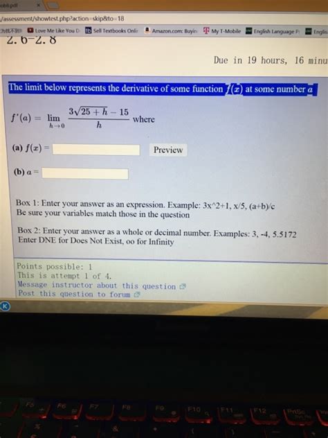 Solved The Limit Below Represents The Derivative Of Some