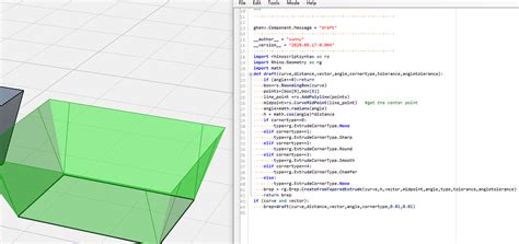 how to extrude curve tapered use python in grasshopper grasshopper