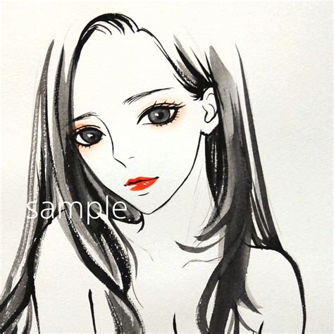 【目立った傷や汚れなし】肉筆原画 水彩画 美人画 手描きイラスト ドローイング オリジナル 和装 セクシー グラビア Mucicaの落札情報