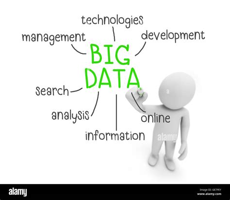 big data text business man writing big data concept man explain