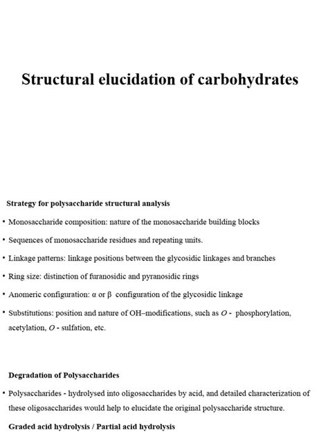 Carbohydrate Structural Elucidation Pdf Carbohydrates Hydrolysis