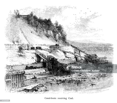 Jim Thorpe Borough의 석탄 채굴 이전 Mauch Chunk 펜실베니아 미국 지리학 0명에 대한 스톡 벡터 아트 및
