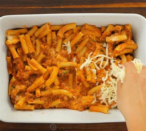 Make Ahead Cheesy Baked Ziti Recipe Diy Joy