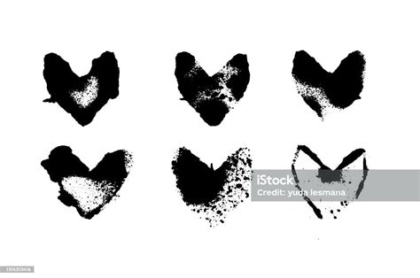 Seperangkat Elemen Desain Cat Semprot Hitam Dan Putih Terisolasi Vektor