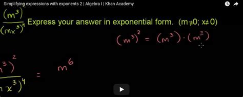 Khan Academy Algebra Simplifying Expressions With Exponents 2