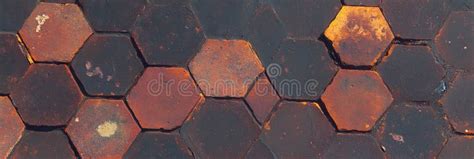 Interlocking Hexagonal Pattern With Warm Brown Tones And A Natural