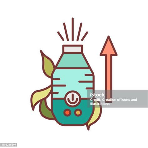 실내 색상 선 아이콘의 습도를 높입니다 식물에 대한 더 편안한 조건을 만드는 과정 웹 페이지 모바일 앱 프로모션에 대한 픽토그램