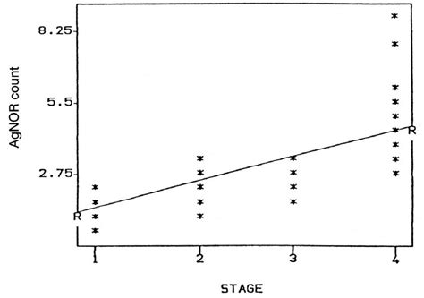 Scatter Plot With Spearmanns Rank Correlation Analysis Between Agnor