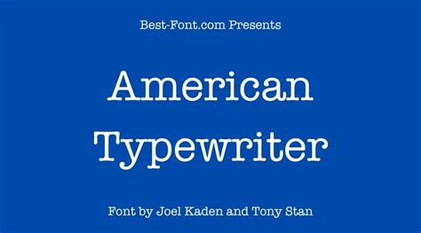 American Typewriter Font Free Download