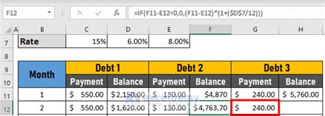Create Multiple Credit Card Payoff Calculator In Excel Spreadsheet