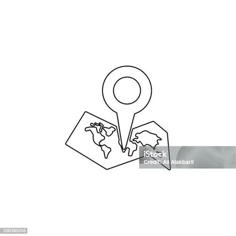 Épinglette De Carte Sur Une Carte Signe De Marqueur Demplacement