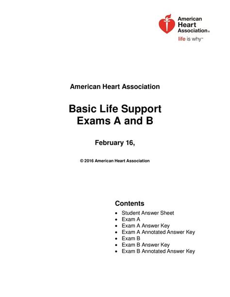 Basic Life Support Exam A Answers 25 Questions And Answers B
