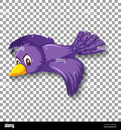 Cute Purple Bird Cartoon Character Illustration Stock Vector Image