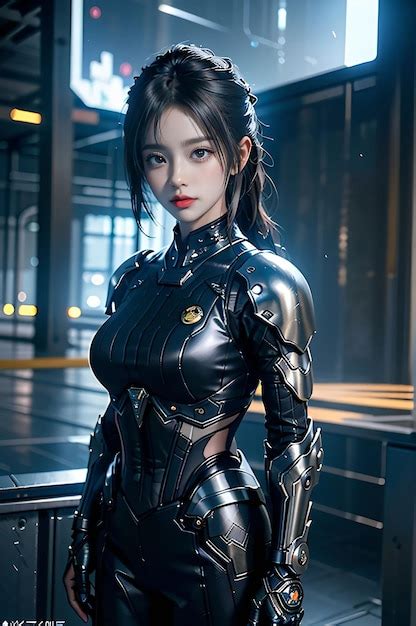 Mecha Girls In A Cool Combat Uniform Premium Ai Generated Image