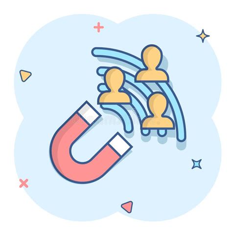 Lead Conversion Icon In Comic Style Attract Cartoon Vector