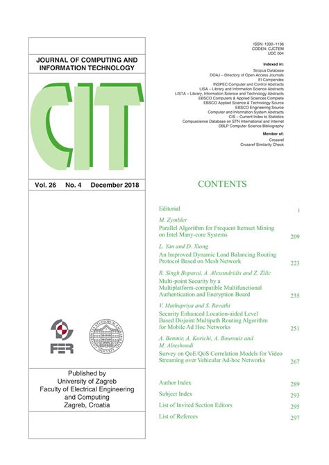 Cit Journal Of Computing And Information Technology