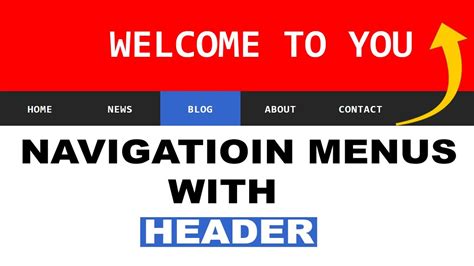 Navigation Menus With Header Html And Css For Beginner Youtube
