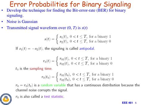 PPT Chapter Error Probabilities For Binary Signalling PowerPoint Presentation ID