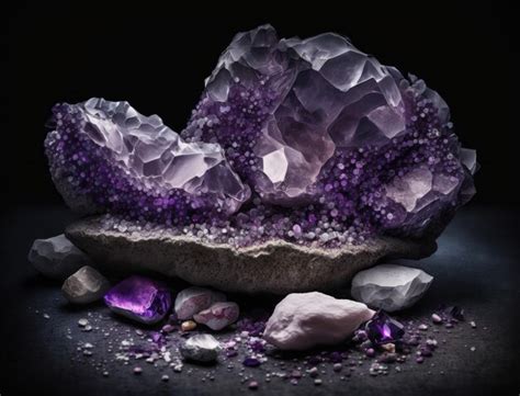 Premium Ai Image Beautiful Purple Amethyst Natural Gemstone