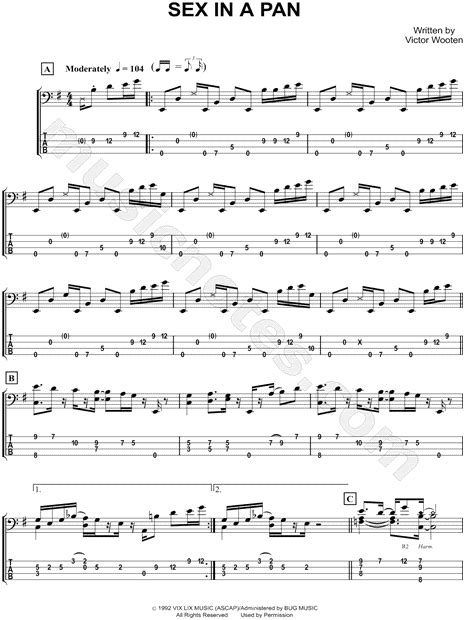 Victor Wooten Sex In A Pan Bass Tab In E Minor Download And Print